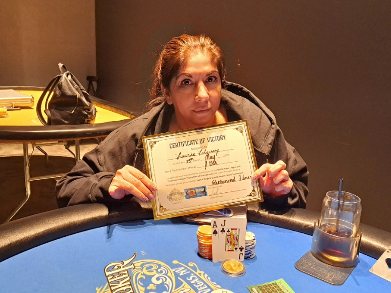 Laurie Falquez Wins at J Bar & Golf Lounge | Free Poker Network(FPN)