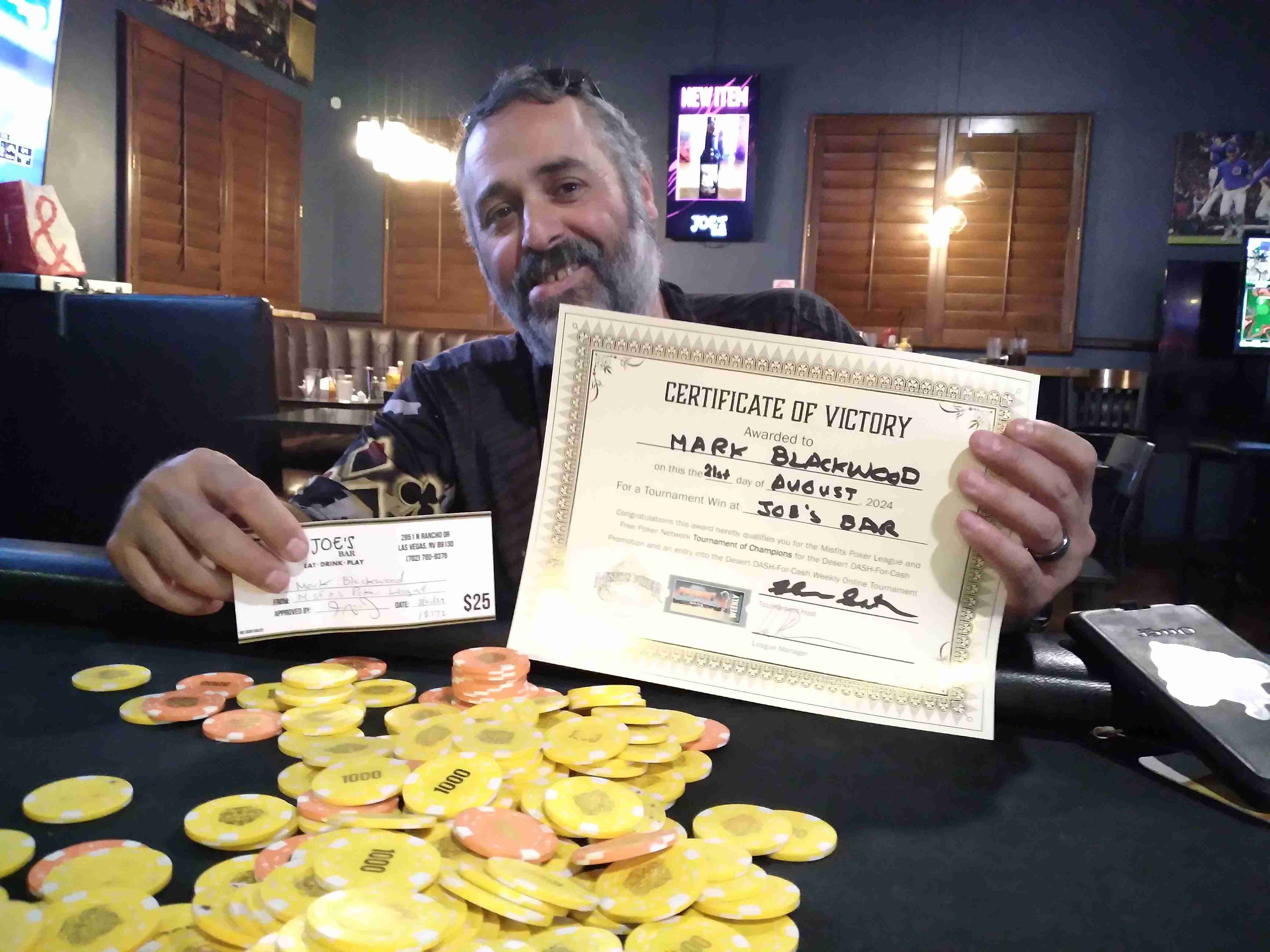 Mark Blackwood Wins at Joe's Bar | Free Poker Network(FPN)