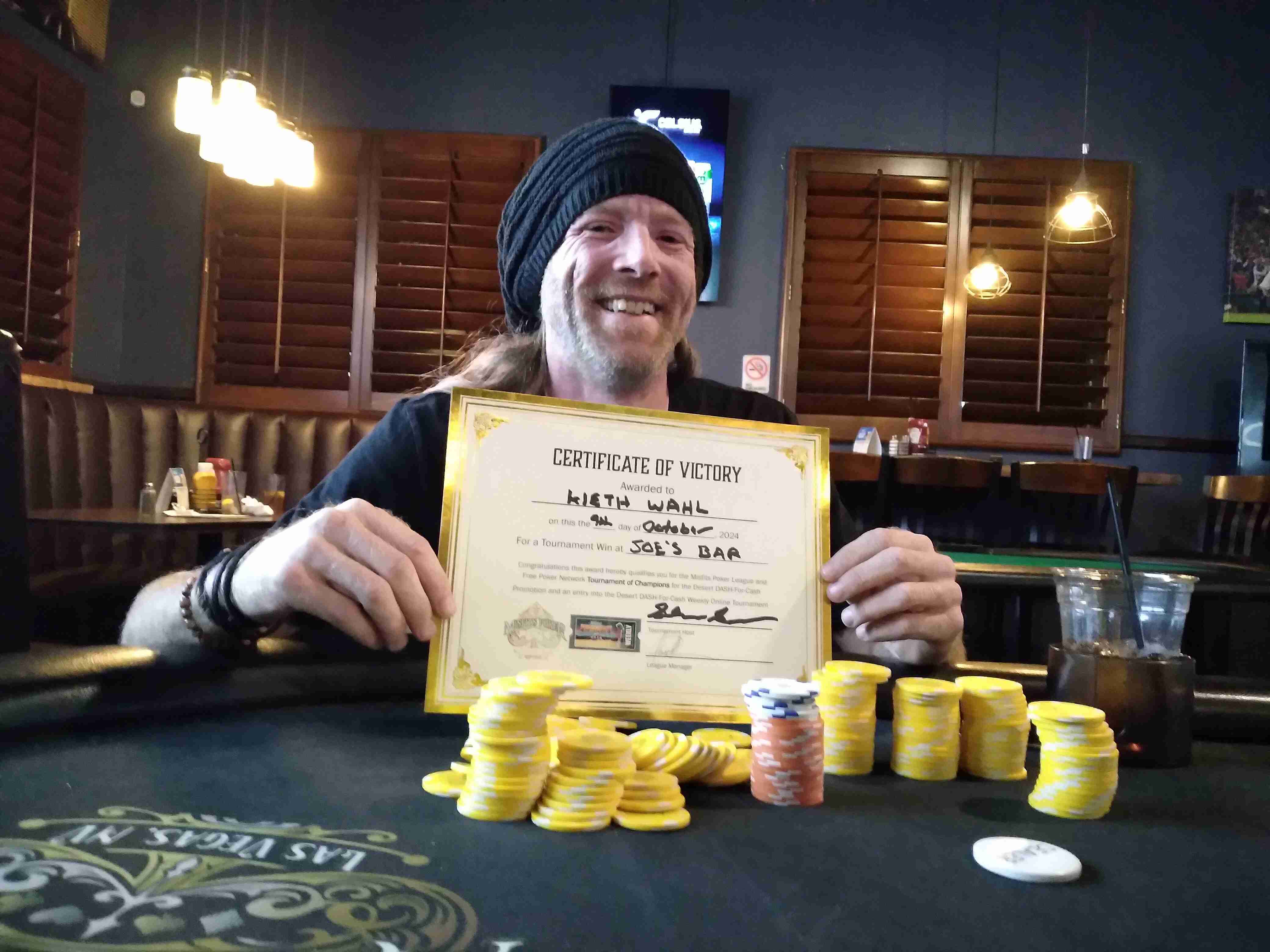 Keith Wahl Wins at Joe's Bar | Free Poker Network(FPN)