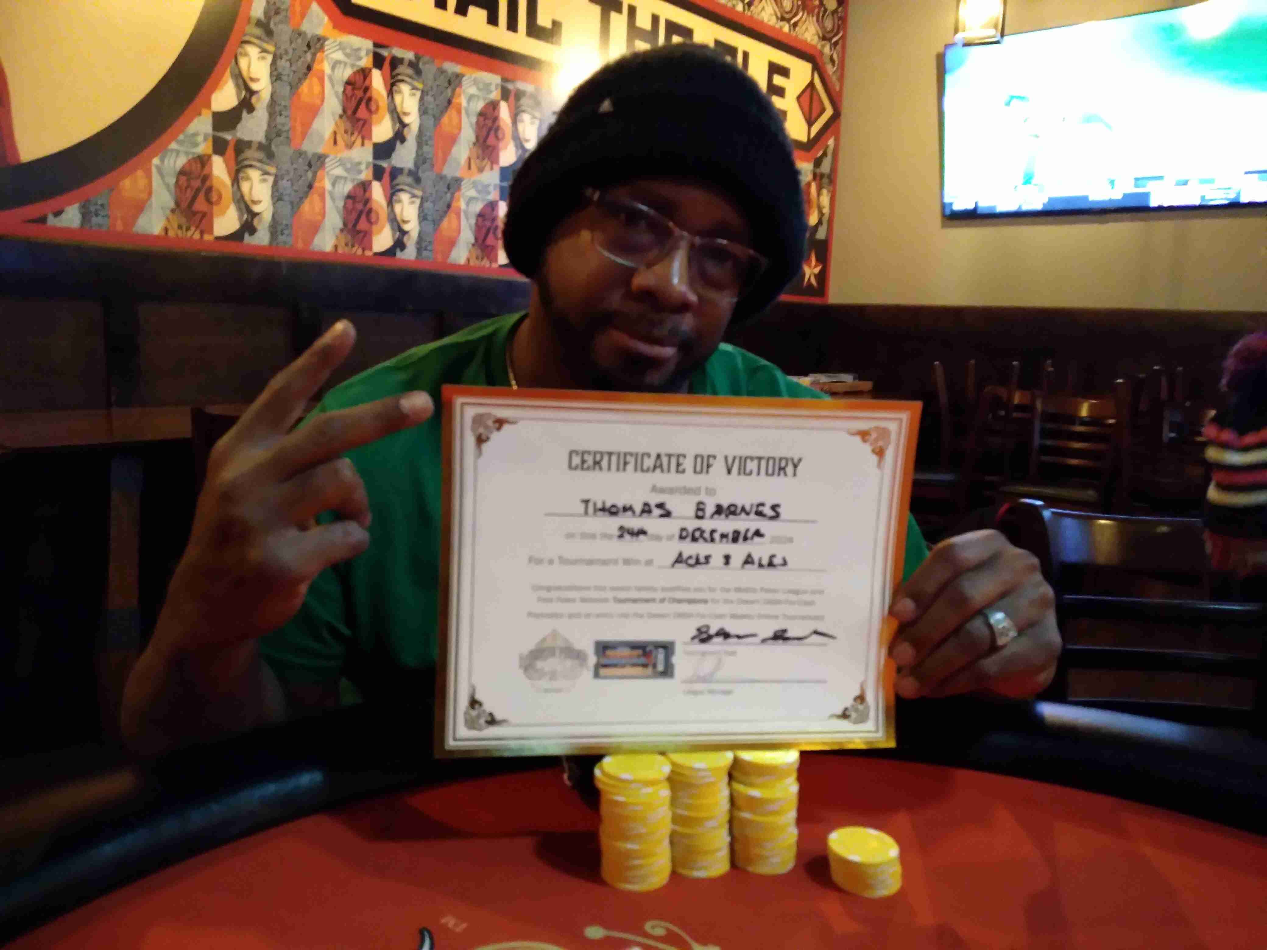 Thomas Barnes Wins at Aces & Ales | Free Poker Network(FPN)