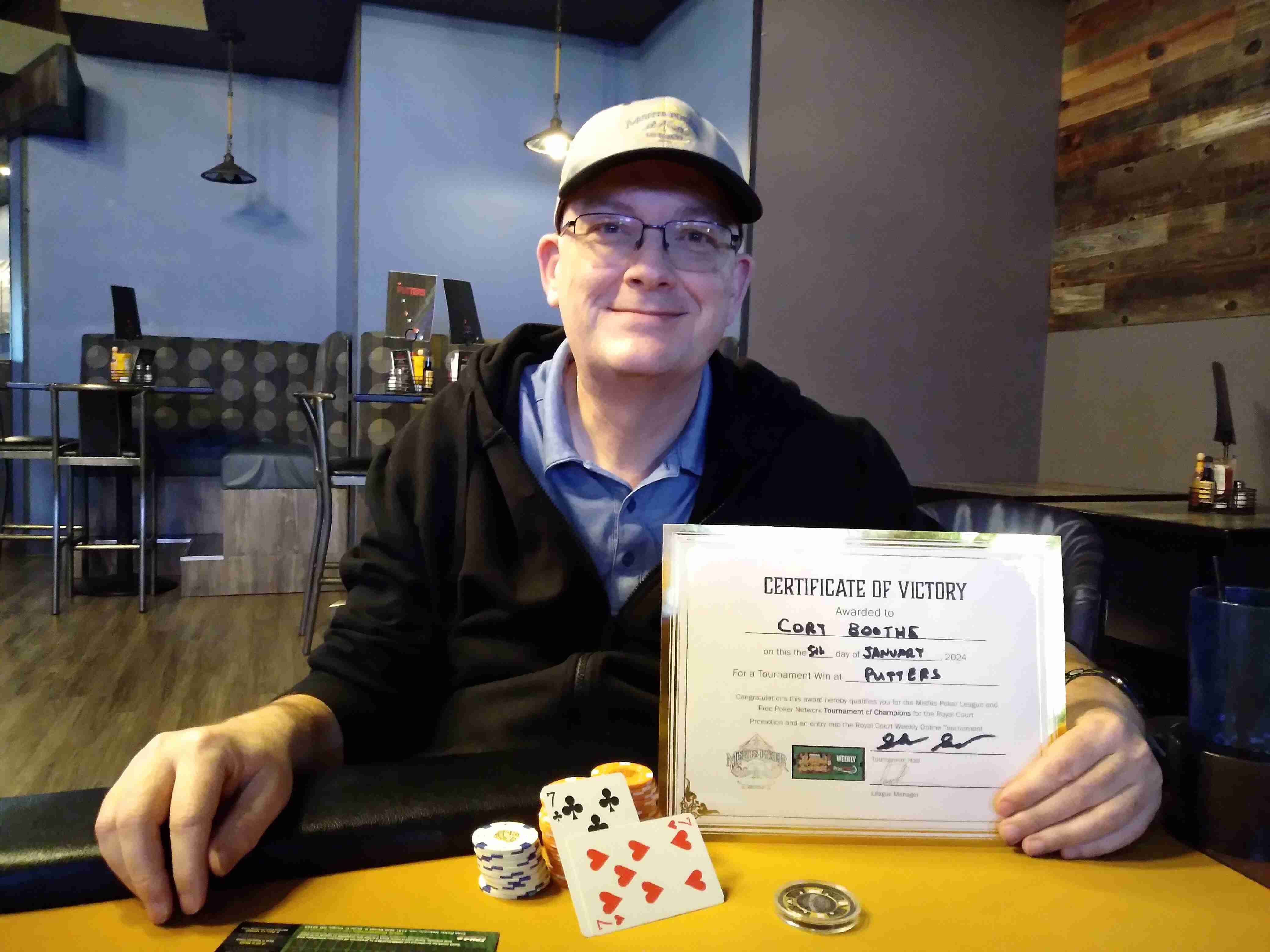 Cory Boothe Wins at Putter's Bar and Grill - Pecos | Free Poker Network ...