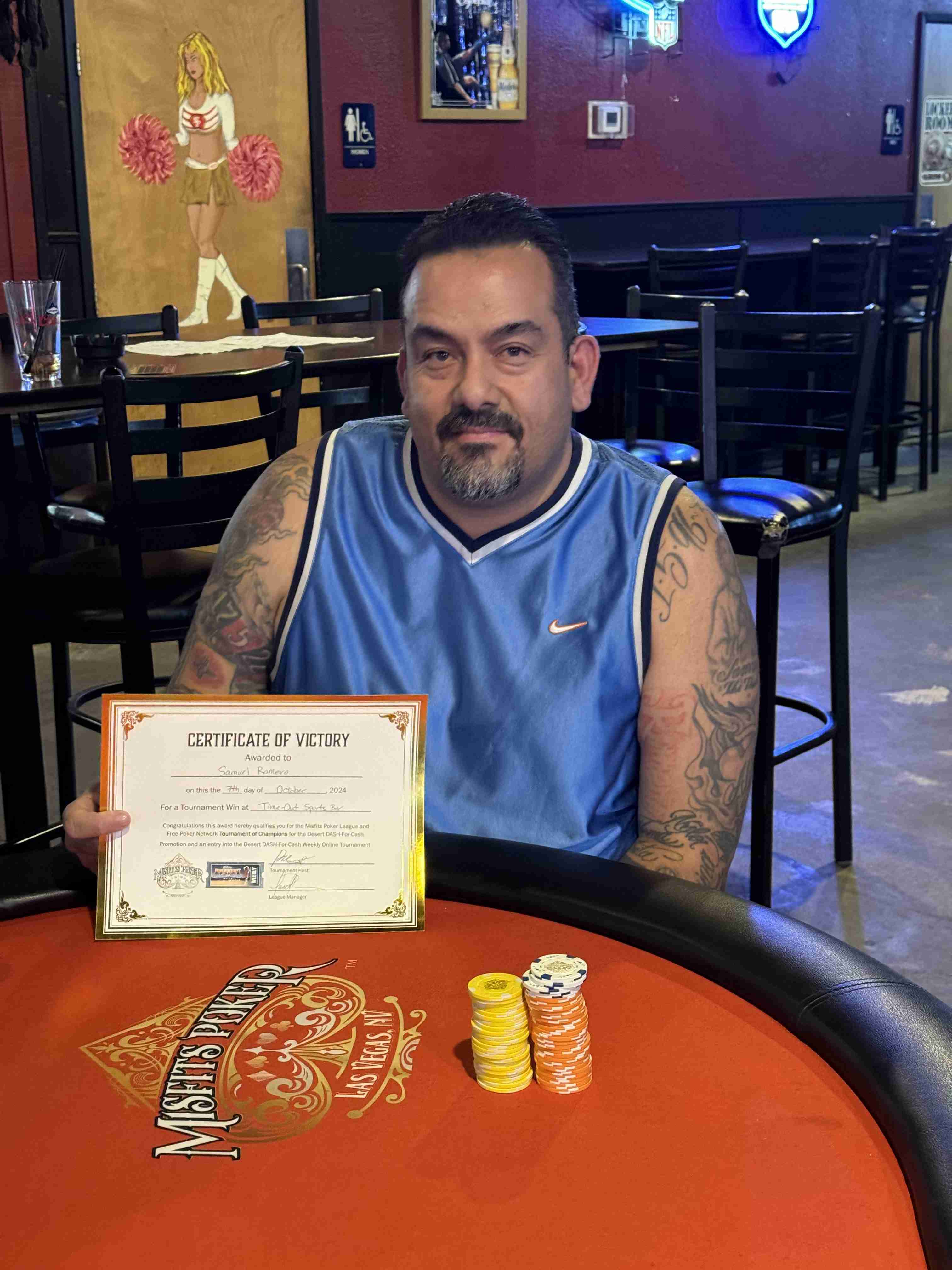 Samuel Romero Wins at Timeout Sports Bar | Free Poker Network(FPN)