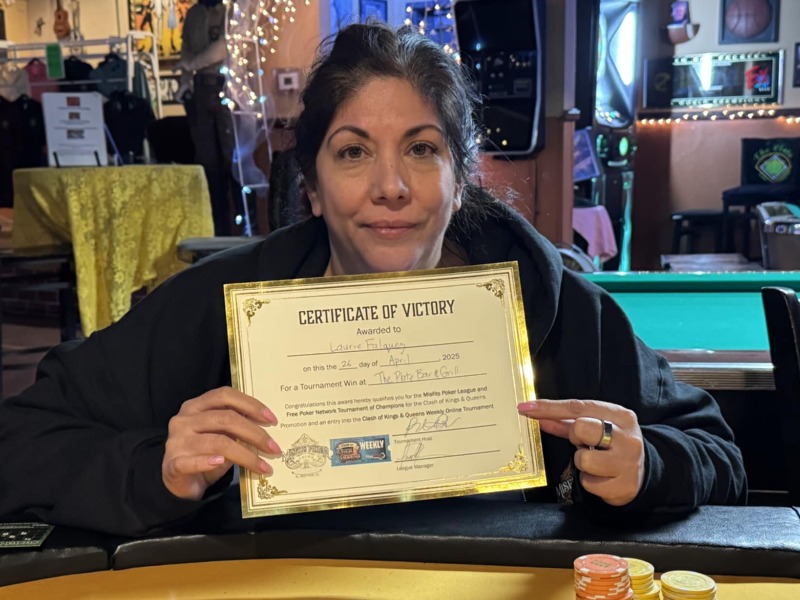 Laurie Falquez Wins at The Plate Bar & Grill | Free Poker Network(FPN)