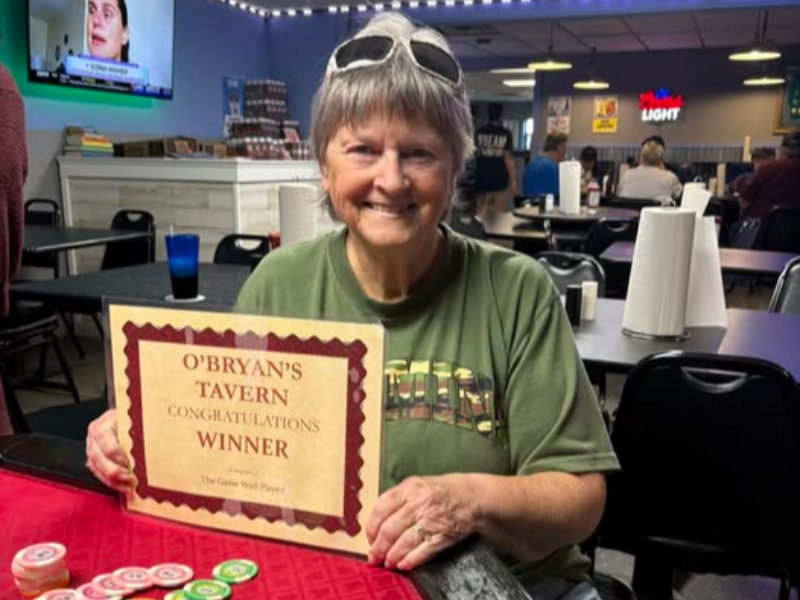 Marilyn Biszmaier Wins at O'Bryan's Tavern | Free Poker Network(FPN)